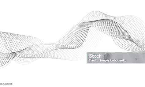 디자인을 위한 추상 백금 그라데이션 웨이브 요소 디지털 주파수 트랙 이퀄라이저 양식화된 라인 아트 배경입니다 벡터 그림입니다 혼합 도구를 사용하여 만든 선으로 물결 모양