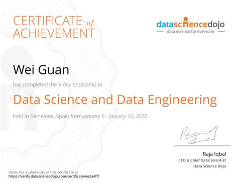 Wei Guan S Certificate Data Science Dojo