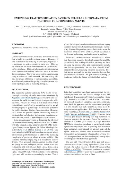 Pdf Extending Traffic Simulation Based On Cellular Automata From
