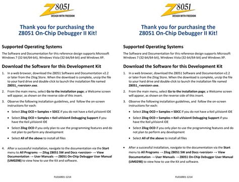 Zilog On Chip Debugger Ii Z8051 Manual Pdf Download Manualslib