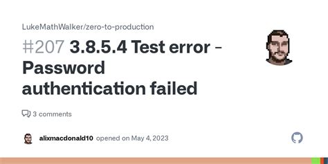 3854 Test Error Password Authentication Failed · Issue 207