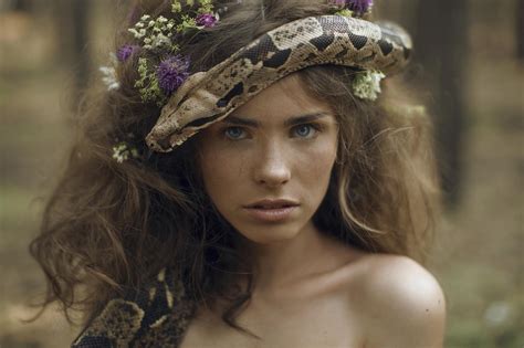 Women Bare Shoulders Auburn Hair Model Depth Of Field Looking At