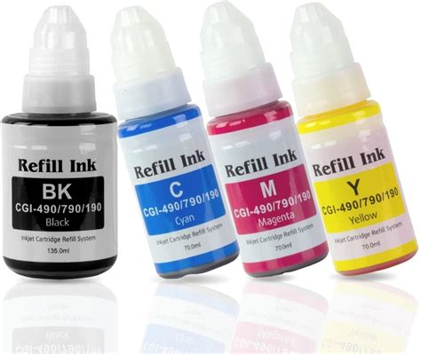 Kit 4 Tintas Gi 190 Compatibles Para Canon Pixma G2100 G4100 Mercado