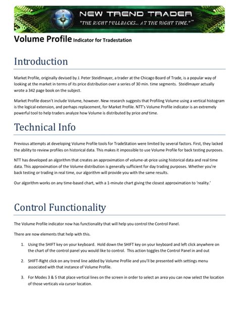Volume Profile Manual Tradestation Volume Profile Indicator For