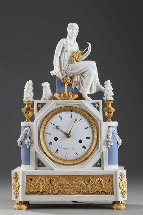 LOUIS XVI BISQUE AND GILT BRONZE MANTEL CLOCK 1780 | Антикварные часы ...