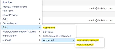 best practice for duplicating a form — decisions