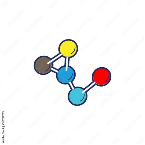 Vector Color Illustration Of Protein Molecule On White Background Stock