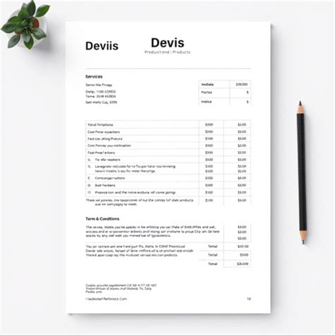 Modèle De Devis Simple