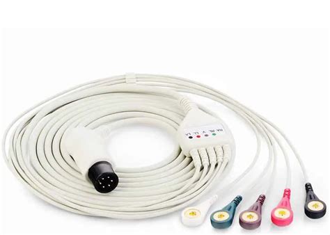 Edan 0157471096 11 Ecg Cable 5 Lead Snap Defib Aha 35m Reusable