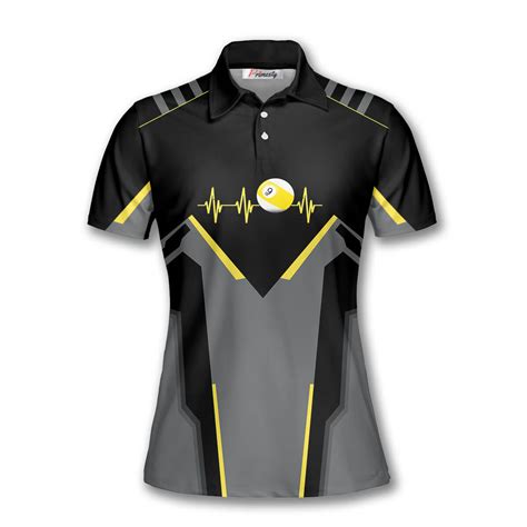 Billiard 9 Ball Heartbeat Pulse Line Custom Billiard Shirts For Women