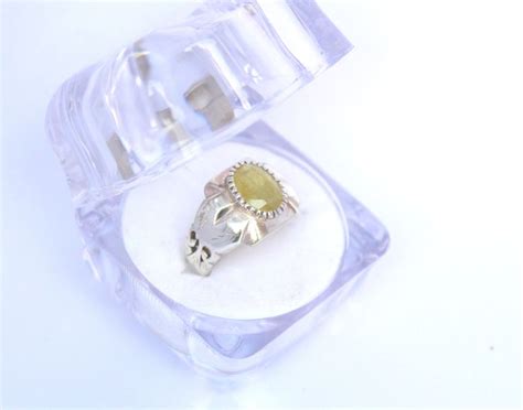 Yellow Sapphire Pukhraj Silver Ring 999 Fine Silver Etsy Natural