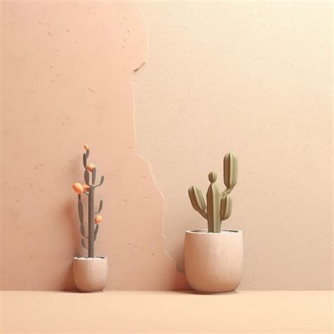 Premium Ai Image There Are Two Potted Plants Sitting On A Shelf Next