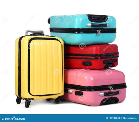 Maletas Elegantes Para Viajes En Fondo Blanco Vacaciones De Verano Imagen De Archivo Imagen