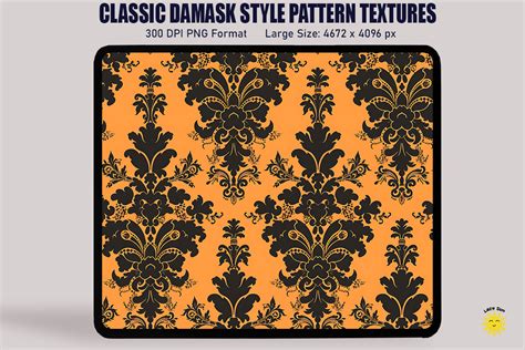 Classic Damask Style Pattern Texture Graphic By Lazy Sun · Creative Fabrica