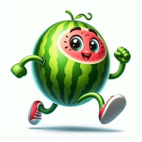 A Watermelon With A Face And A Smile On It Premium AI Generated Image