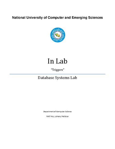 Inlab 9 Manual Triggers Exercise National University Of Computer And