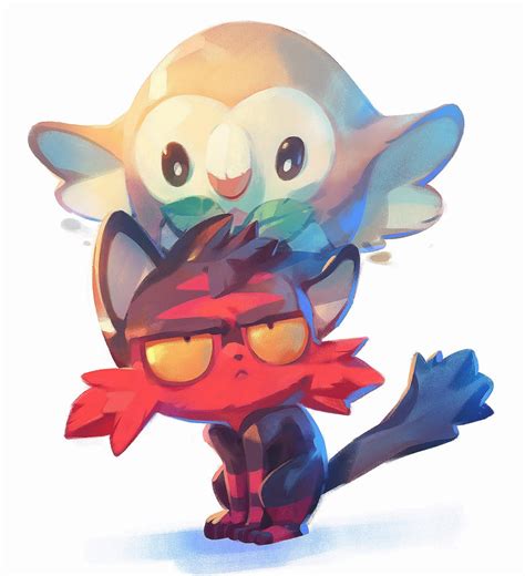 Rowlet And Litten By Nicholaskole On Deviantart