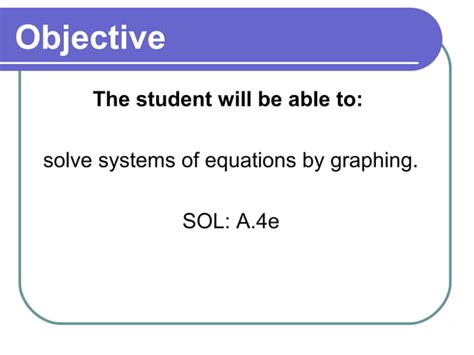 solving system of equations by graphing ppt physics science