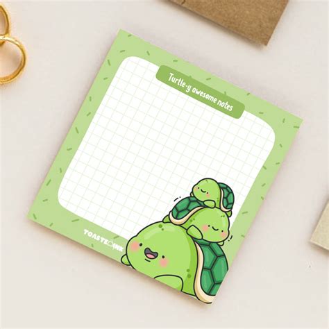 Cute Turtle Sticky Notes Cute Stationery Toastedink