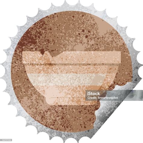 금이 간 그릇 그래픽 벡터 일러스트 레이 션 라운드 스티커 스탬프 0명에 대한 스톡 벡터 아트 및 기타 이미지 0명 금이 간 깨짐 Istock