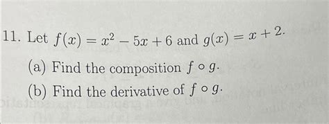 Solved Let F X X2 5x 6 ﻿and G X X 2 A ﻿find The
