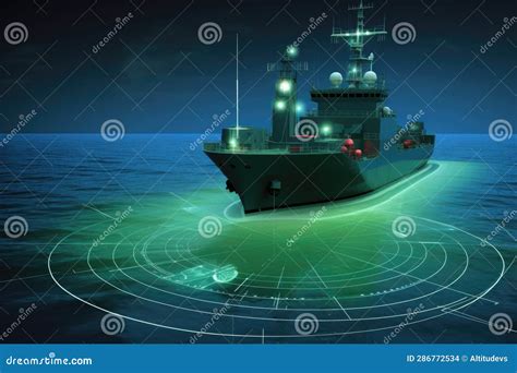 Quantum Radar Technology For Maritime Applications Stock Illustration