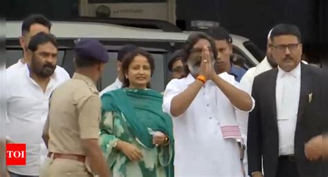 Former Jharkhand Cm Hemant Soren Walks Out Of Jail After Hc Grants Bail