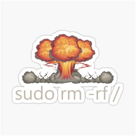 Funny Linux Programmers Code Sudo Rm Rf Sticker By Dvcreations