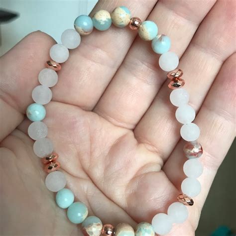 Womens Beaded Bracelet Gemstone Bracelet Positive Energy Inner Peace