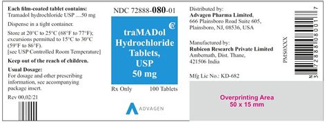 Tramadol Tablets Package Insert