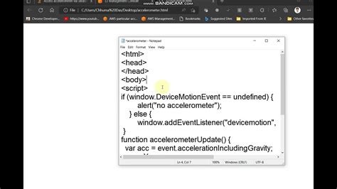 Reading Phones Accelerometer Data Using Javascript Single File App