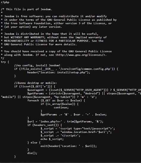 Page Php à La Place De La Page De Connexion Jeedom Utilisation Du