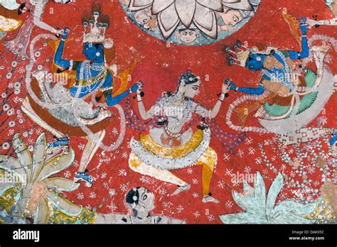 Pastoral God Krishna Dancing The Rasa Lila Dance With The Gopis Mural