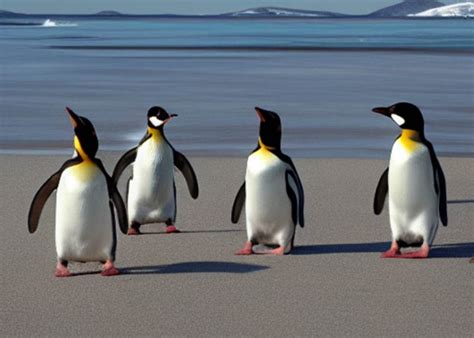 Une Image De Manchots Sur Une Image De Plage Camping Les 4 Saisons