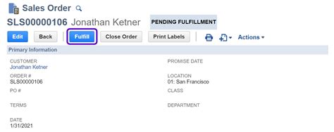 How To Fulfill A Sales Order In The Netsuite Legacy Tax Adapter For Gtd