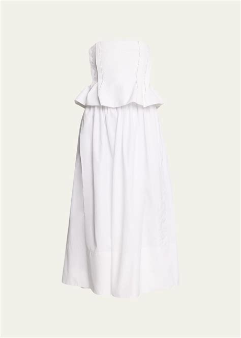 Nackiye Naked Skin Strapless Peplum Midi Dress Kaimak Editorialist