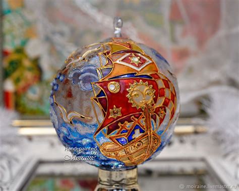Стеклянный елочный шар "Море-океан". Витражная роспись в интернет ...