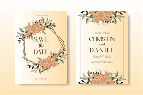 Premium Vector Premium Vector Wedding Invitation Pack With Floral