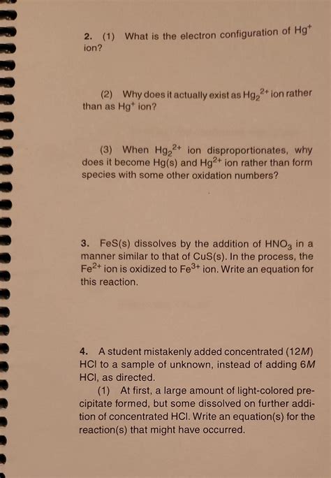 Solved What Is The Electron Configuration Of Hg Ion Chegg Com
