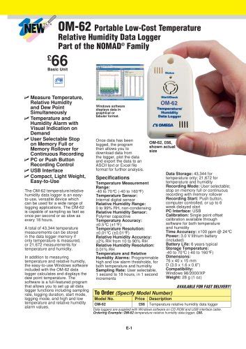 Portable Low Cost Temperature Relative Humidity Data Logger Omega