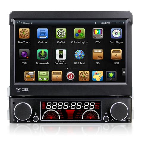 7 Inch 1024 600 Android 1 Din Car Dvd Player Motorized Flip Out With