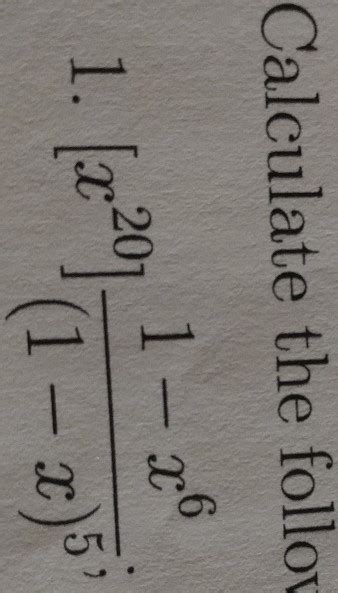 Solved Calculate The Follow 1 6