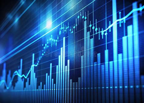 Dynamic Blue Stock Market Chart On A Futuristic Digital Background Deeply Detailed Financial