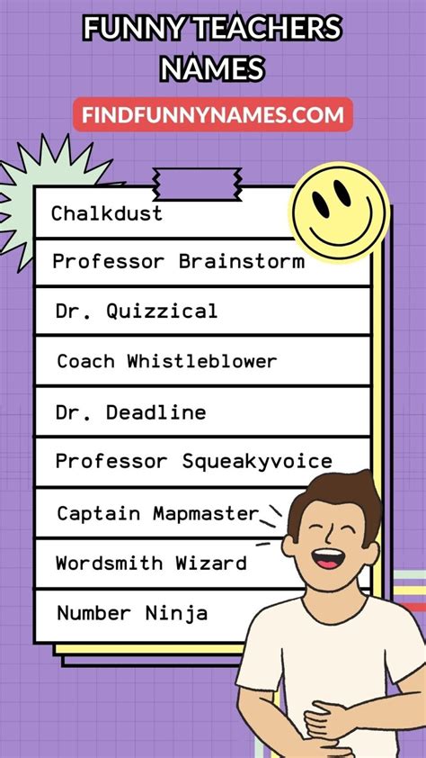 Funny Names For Teachers Humor Meets Education