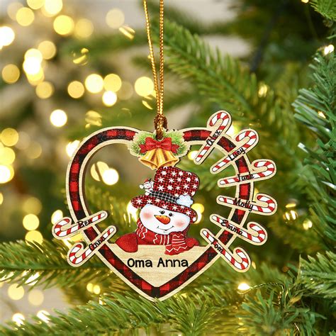 Kettenmachen Holz Personalisierte Namen Text Schneemann Herz Weihnachtsornament Mit