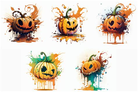 Pumpkin Halloween Watercolor Png File Graphic By Wangtemplates