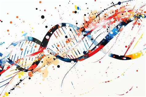 A Painting Of A Dna In A Stream Of Dna Premium Ai Generated Image
