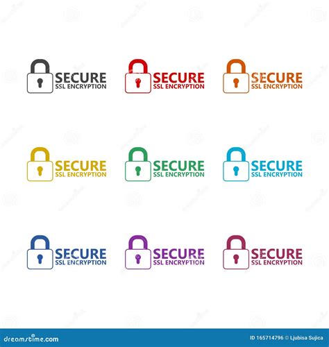 secure internet connection ssl color icon set isolated on white