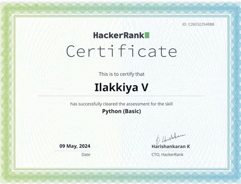 Ilakkiya V On Linkedin Python Hackerrank Certification Skilldevelopment Techcommunity