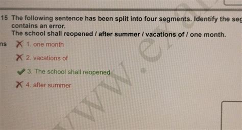 15 The Following Sentence Has Been Split Into StudyX